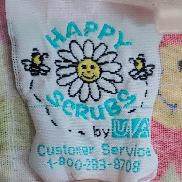 UA Scrubs | Tops | Ua Happy Scrubs Top Smile Flower Ladybug Small ...